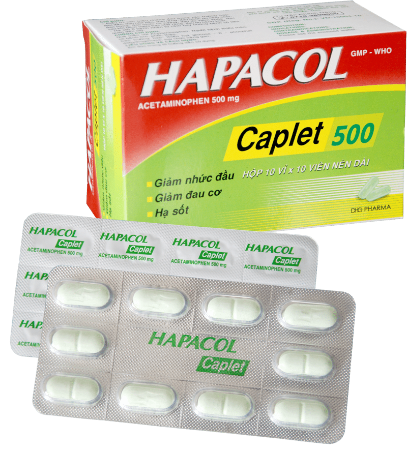 Hapacol Caplet 500 - Viên nén giảm đau hạ sốt hiệu quả