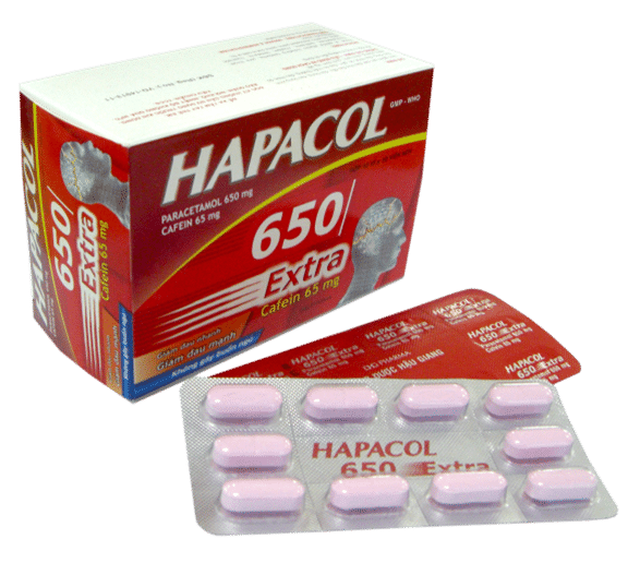 Hapacol 650 extra - Thuốc giảm đau hạ sốt hoạt chất paracetamol