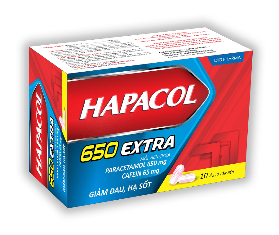 Hapacol 650 extra - Thuốc giảm đau hạ sốt hoạt chất paracetamol